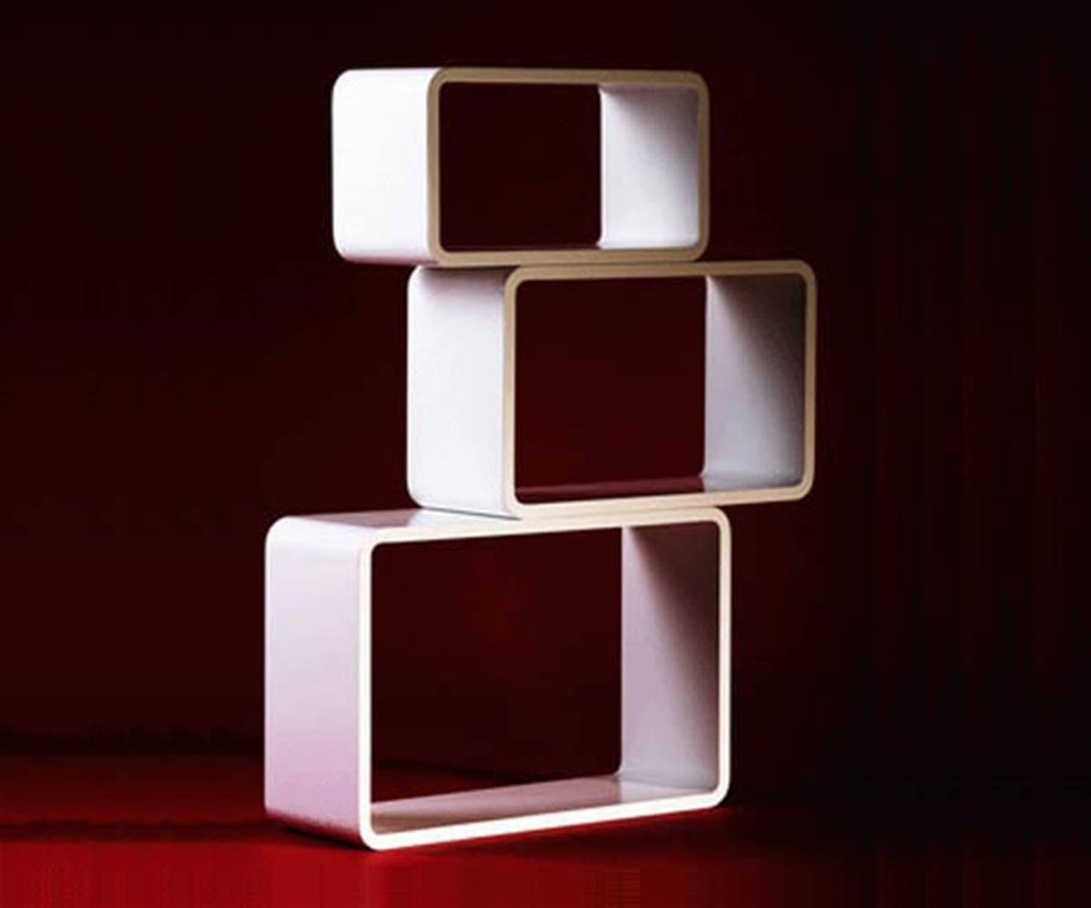 Etagères cubes design rectangulaires modulables rangement en bois laqué ...