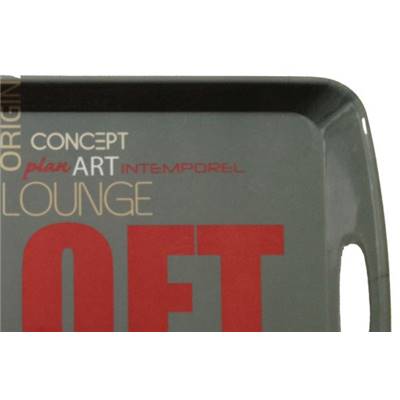 Plateau repas design plateau télé 'Loft' gris objet décoration